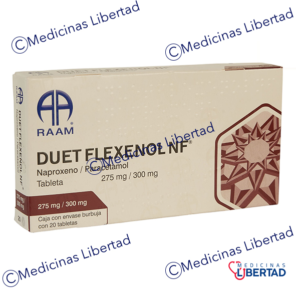 DUETFLEXENOL NF 275/300 MG C/20 TABLETAS | Medicinas Libertad